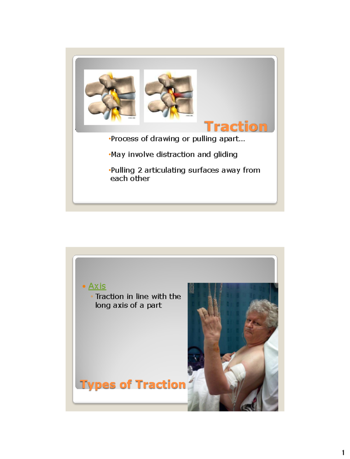 Traction 2012 - Traction • Process of drawing or pulling apart... • May ...