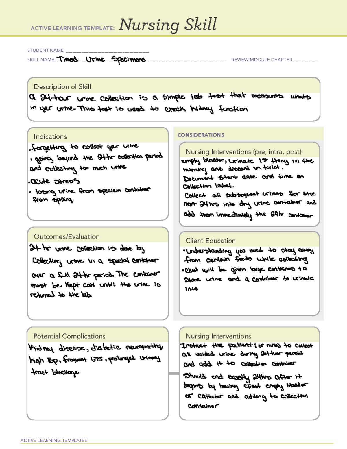 Active learning 8 - ACTIVE LEARNING TEMPLATES Nursing Skill STUDENT ...