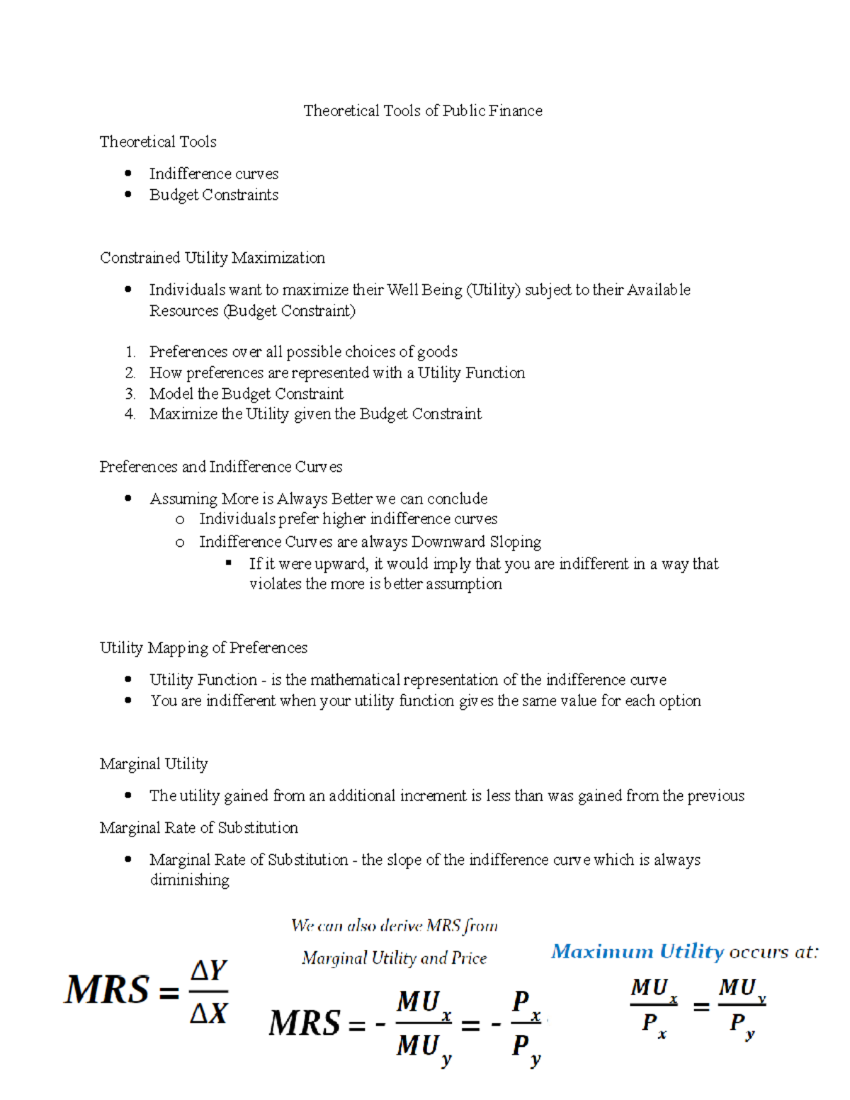 Theoretical Tools of Public Finance - Econ 2D03 - McMaster - Studocu