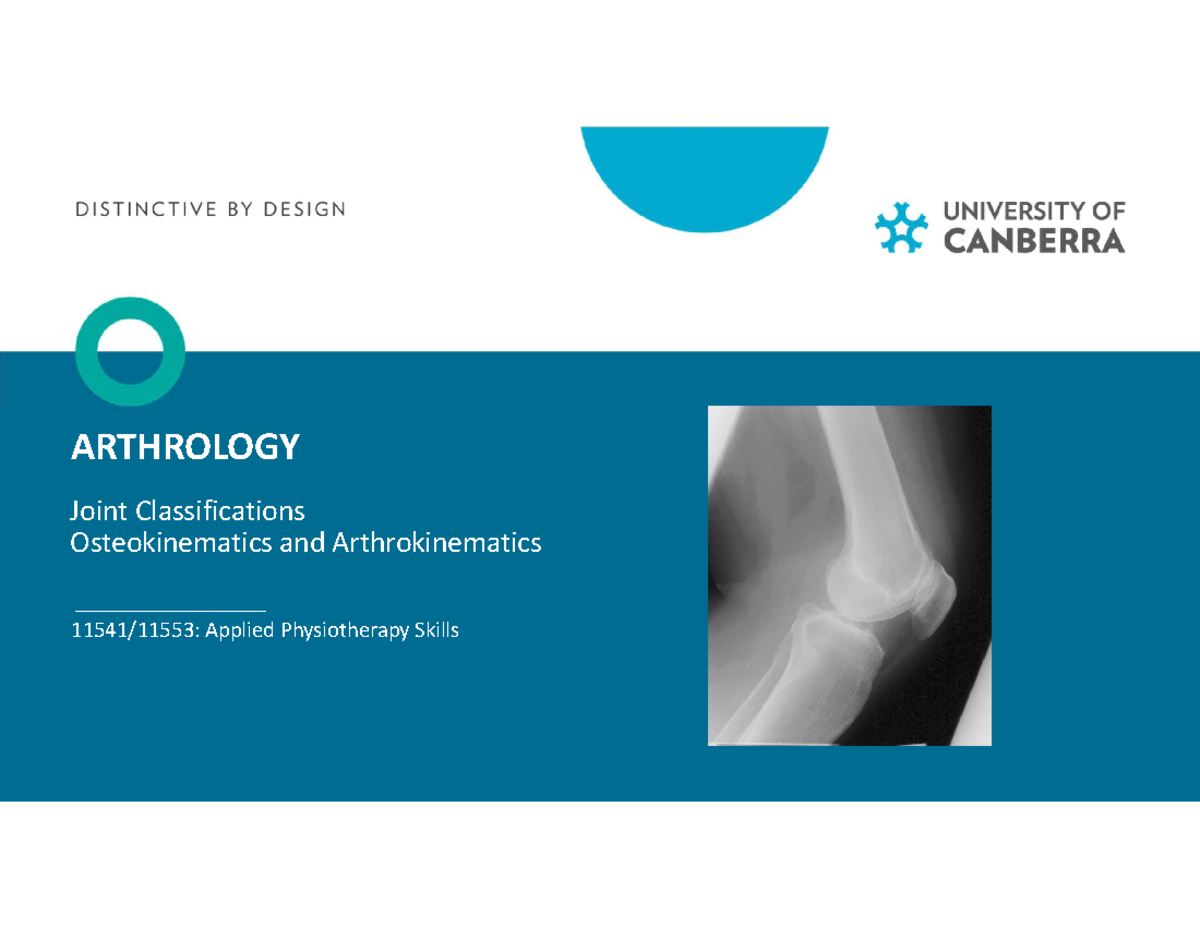 APS 2020 Arthrology C1spp - ARTHROLOGY Joint Classifications ...