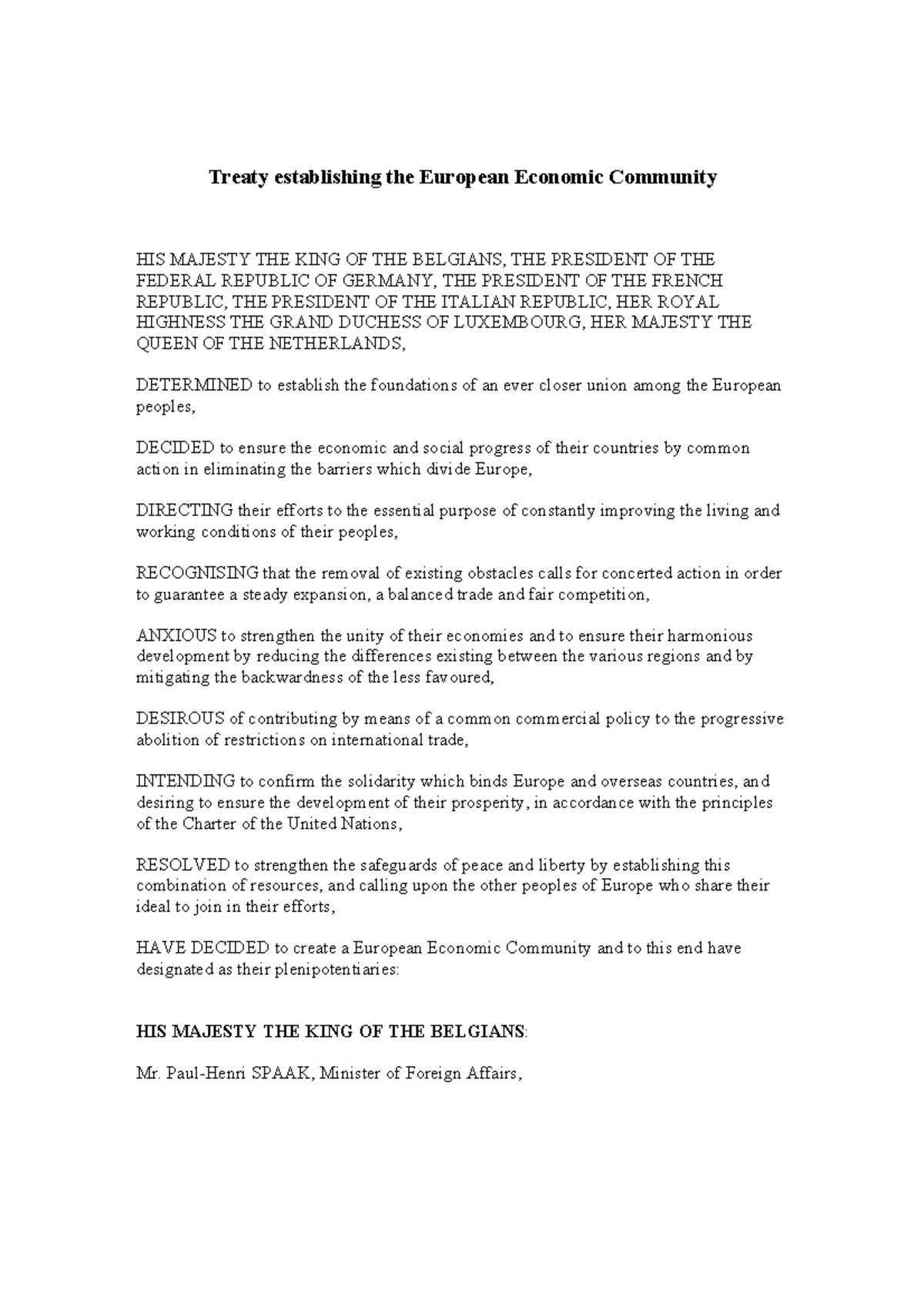 1957 treaty establishing eec - Treaty establishing the European ...