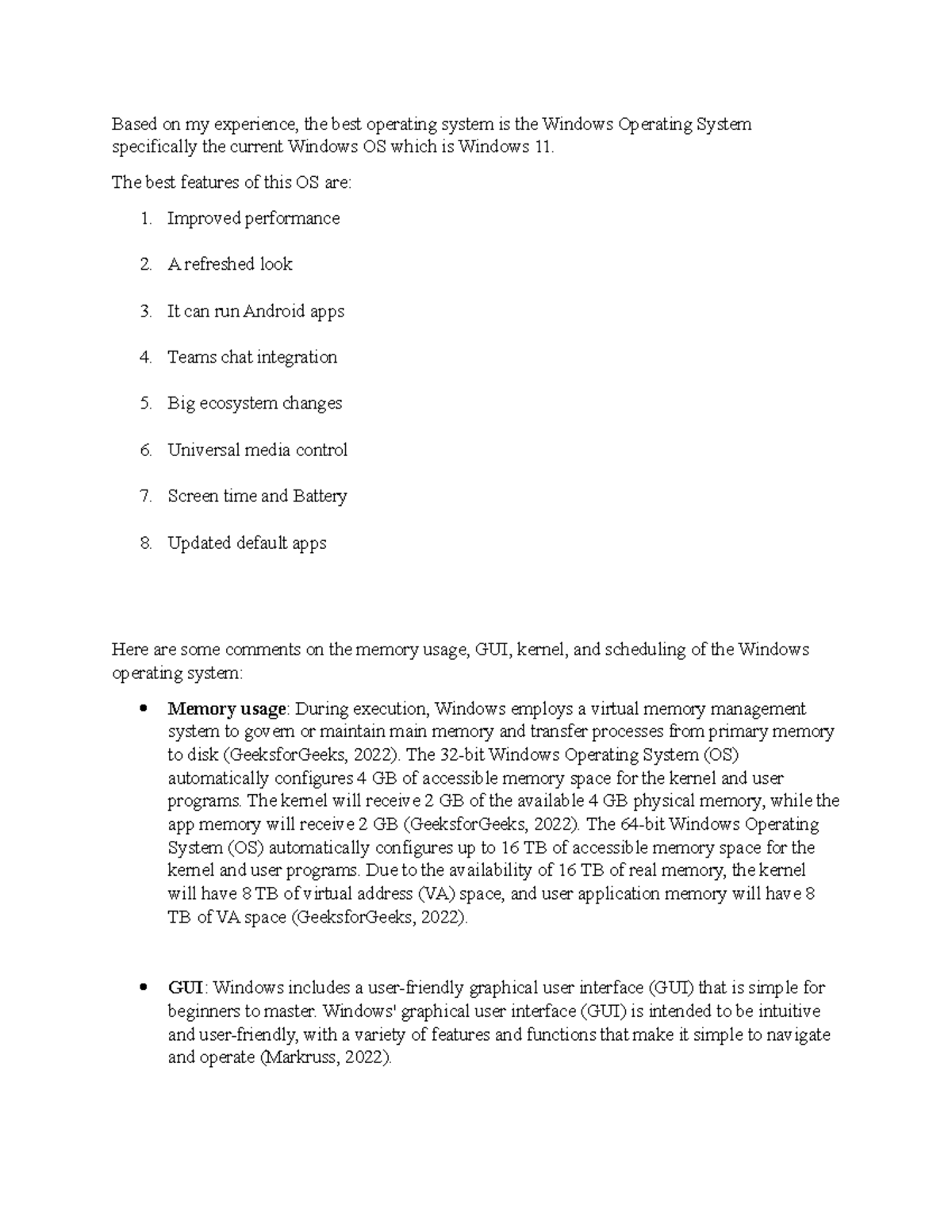 CS 2301 W.A. No. 7 - assignment - Based on my experience, the best ...