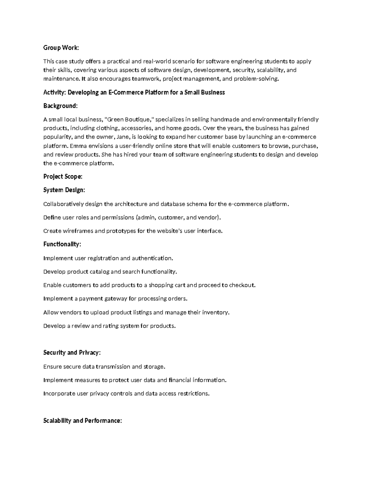 Group Work For students - Group Work: This case study offers a ...