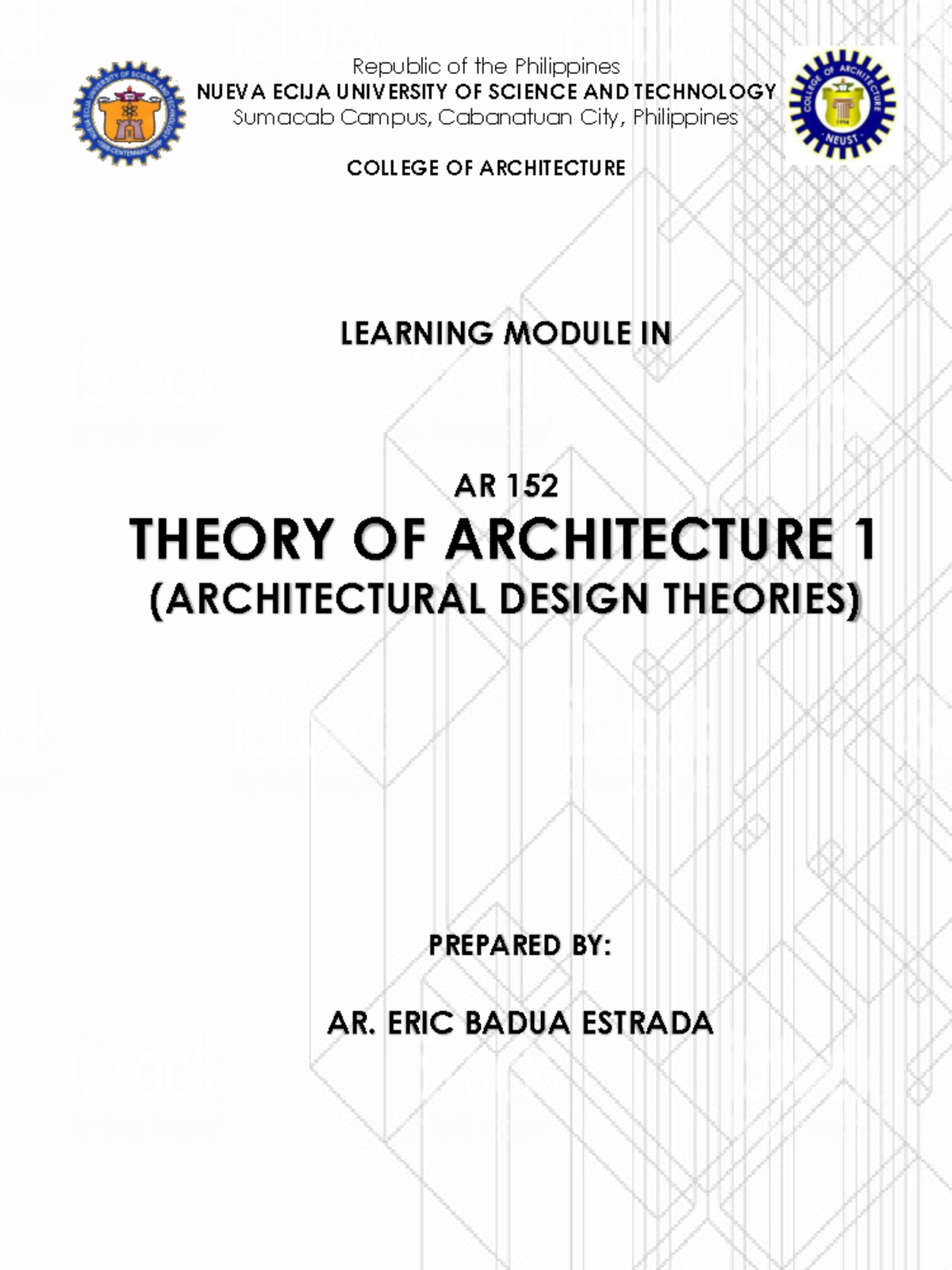 AR-152 Theory-of-Architecture-1 - LEARNING MODULE IN AR 152 THEORY OF ARCHITECTURE 1 ...