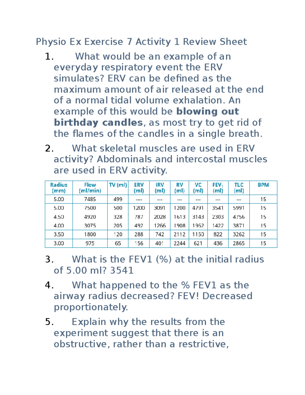 Physio Ex Exercise 7 Activity 1 Review Sheet - Physio Ex Exercise 7 ...