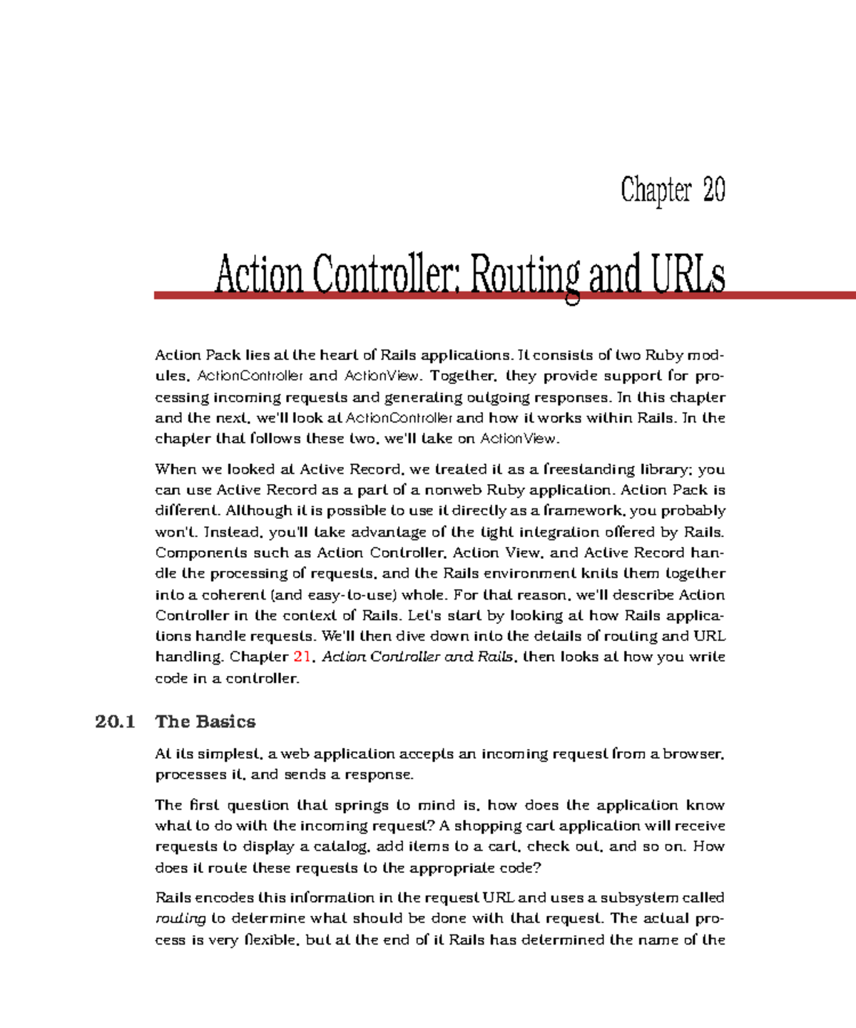 Chapter 20 - Action Controller.. Routing and URLs - Chapter 20 Action ...