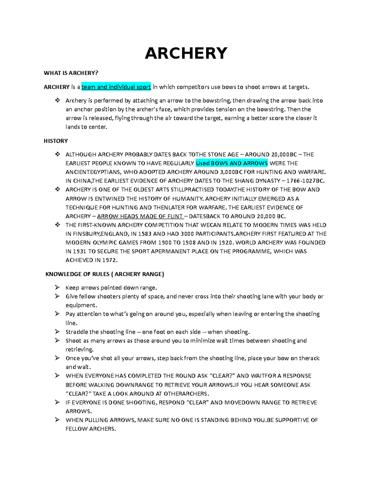 Archery - Little info about sports - ARCHERY WHAT IS ARCHERY? ARCHERY ...