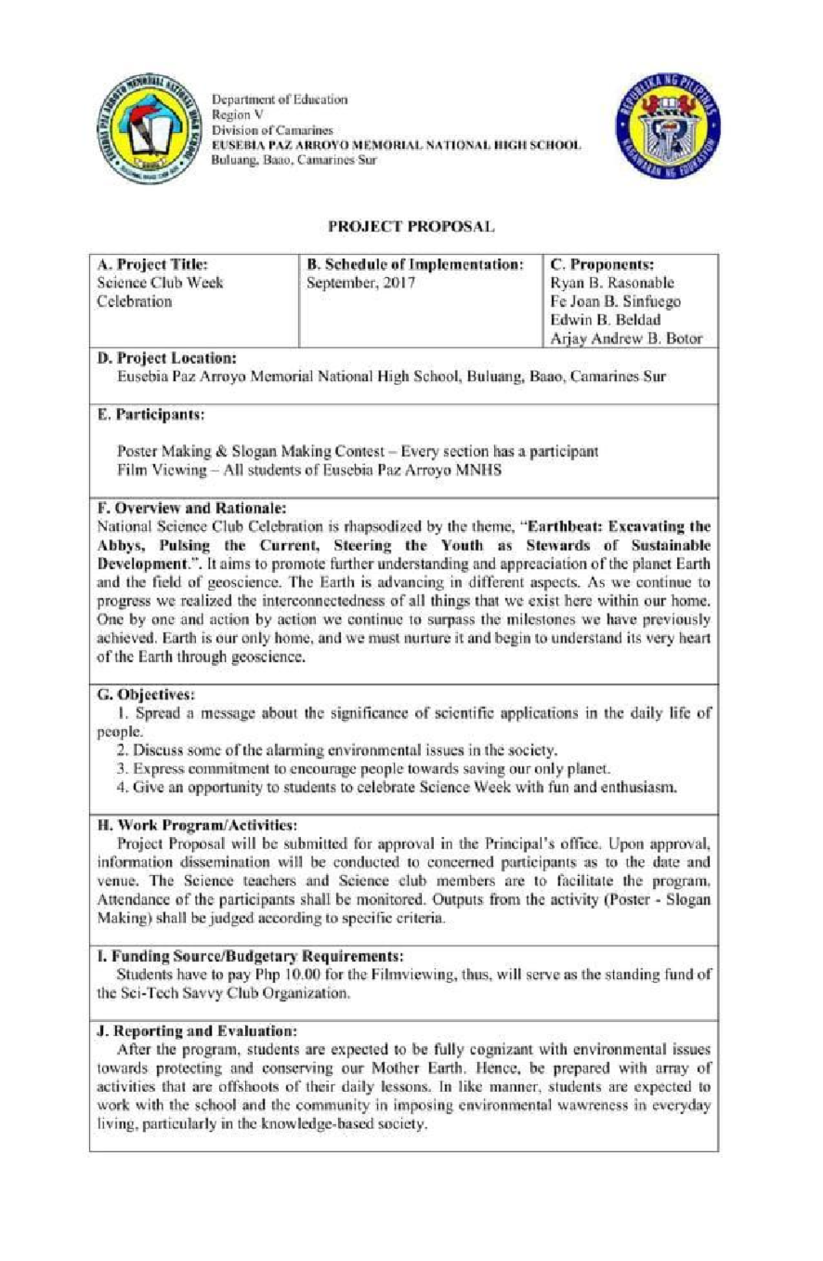 Slidesaver - proposal - NG Department of Education Region V Division of ...