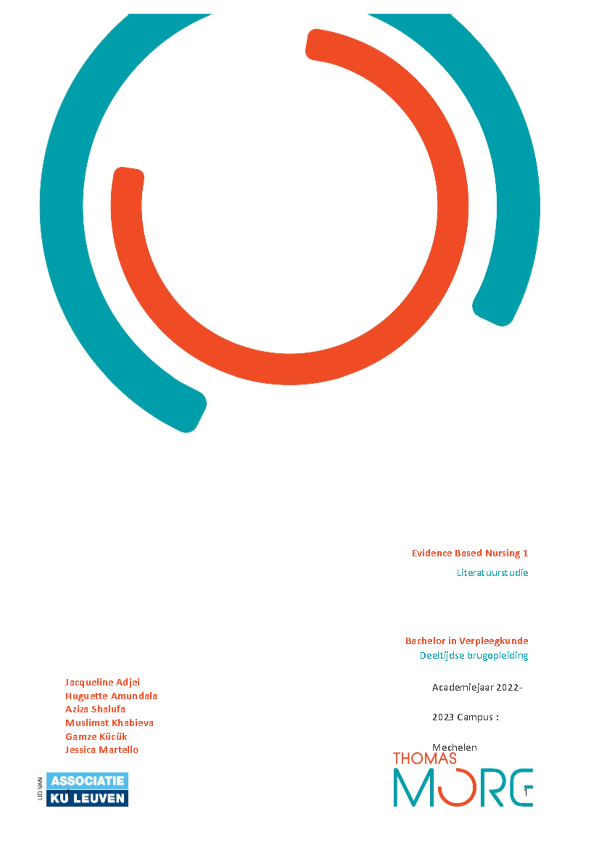 IMRa Dgroep 16 - Groepswerk - Evidence Based Nursing 1 Literatuurstudie ...