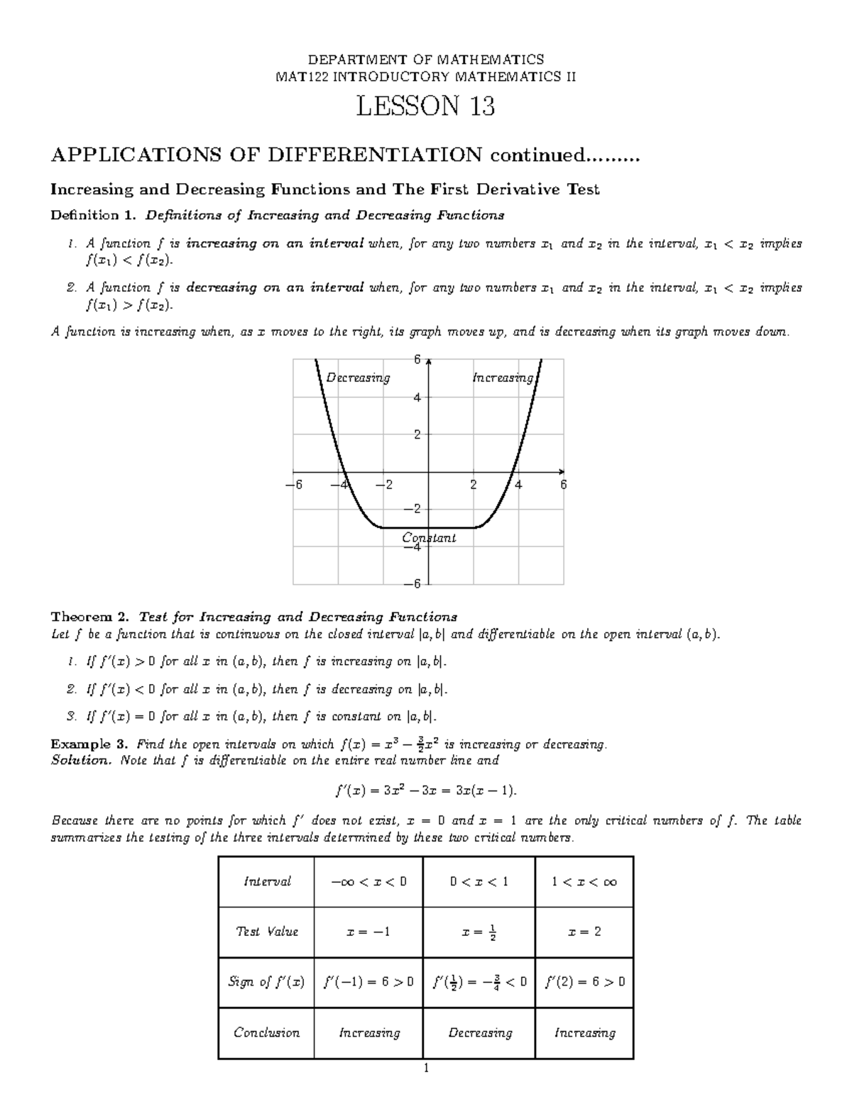 MAT122 Lesson 13(2022-2023 Sem 2) - DEPARTMENT OF MATHEMATICS MAT122 ...