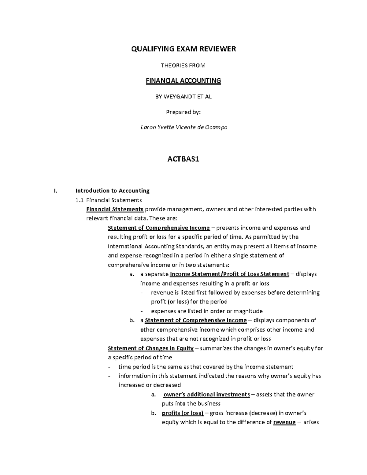 FAR chap1-16 reviewer - Lecture notes 1-16 - QUALIFYING EXAM REVIEWER ...