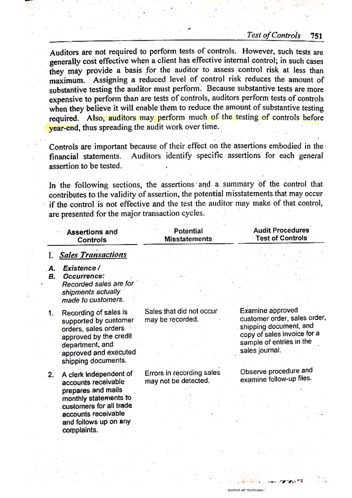 Test of Controls per Cycle - Accountancy - Studocu