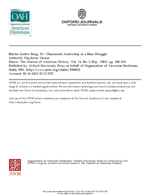 Meier On the role of Martin Luther King - On The Role of Martin Luther ...