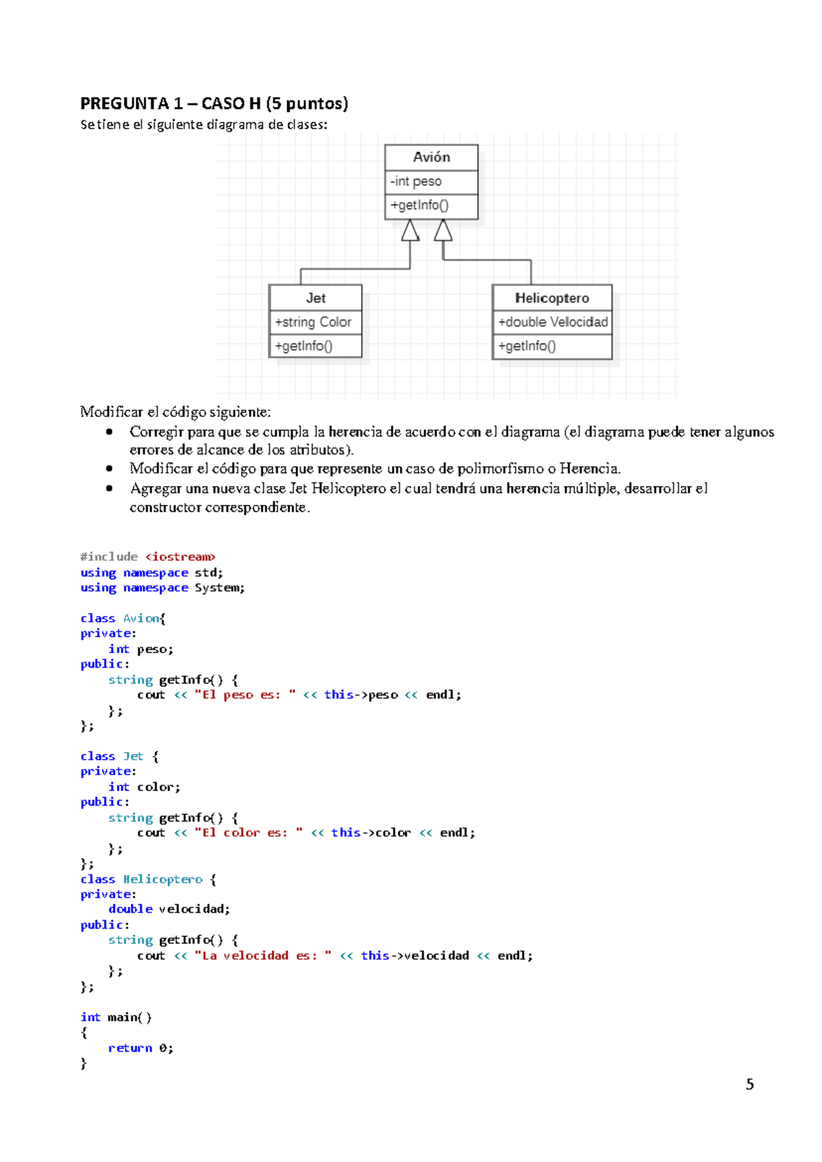 Evaluación parcial | Pregunta 1 - Caso H | 2023-2 | CC215 - 5 PREGUNTA ...