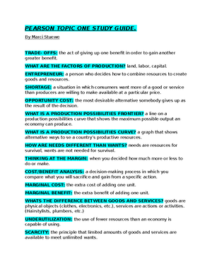 Pearson Topic 3 Study Guide - PEARSON TOPIC THREE STUDY GUIDE. By Marci ...