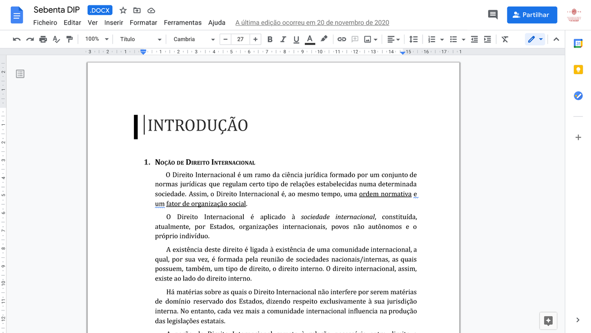Sebenta DIP .docx - Google Docs - Sebenta DIP .DOCX Ficheiro Editar Ver Inserir Formatar ...