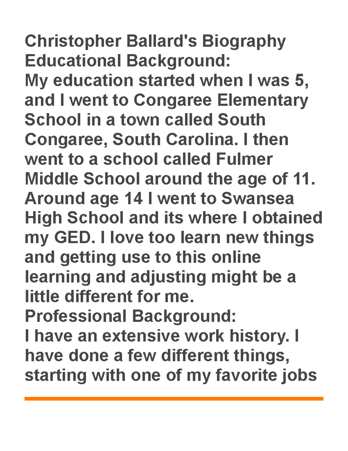 Christopher Ballard's life story and why i chose GCU - Christopher ...