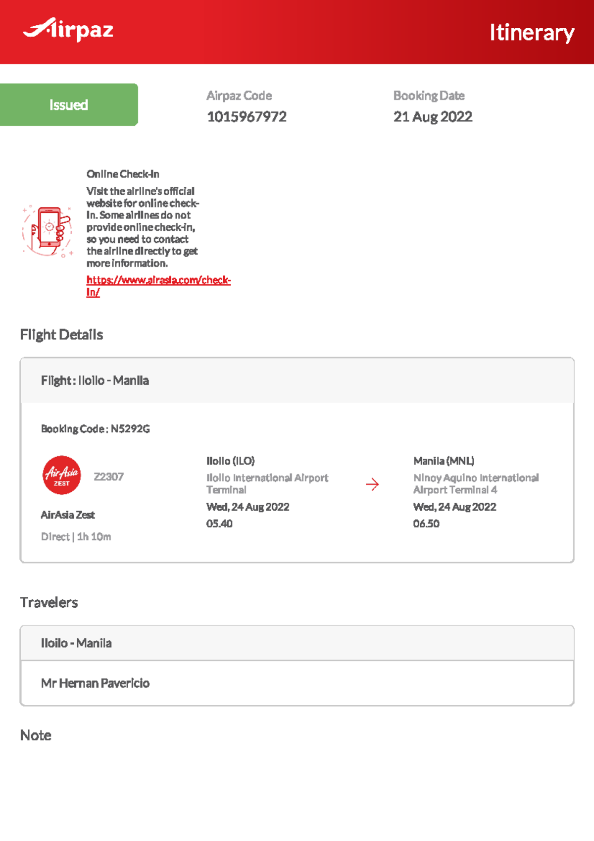 1015967972 - i want to learn more - lirpaz Itinerary Airpaz Code ...
