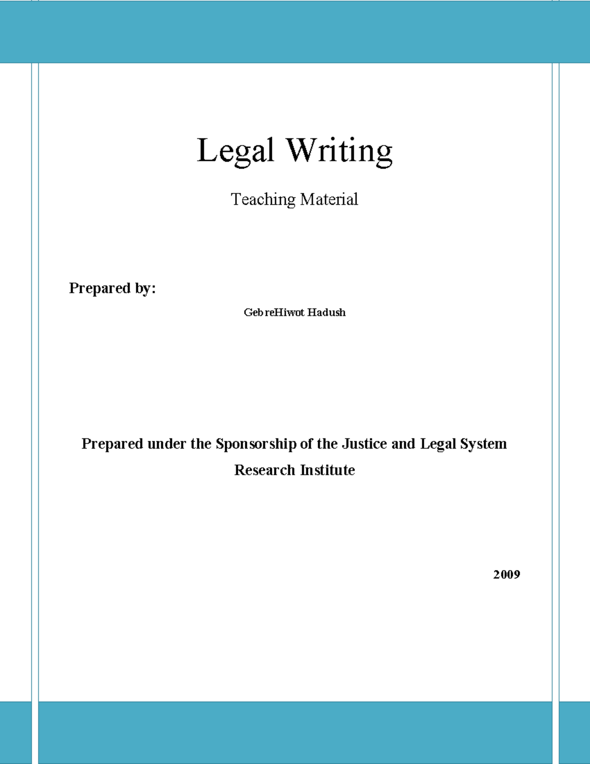 Legal-writing - Material on how to make a legal writing - i Legal ...