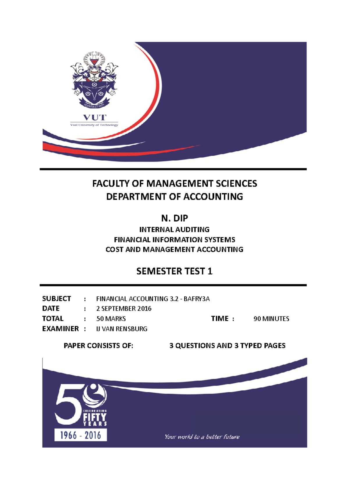 Question+Paper - FACULTY OF MANAGEMENT SCIENCES DEPARTMENT OF ...