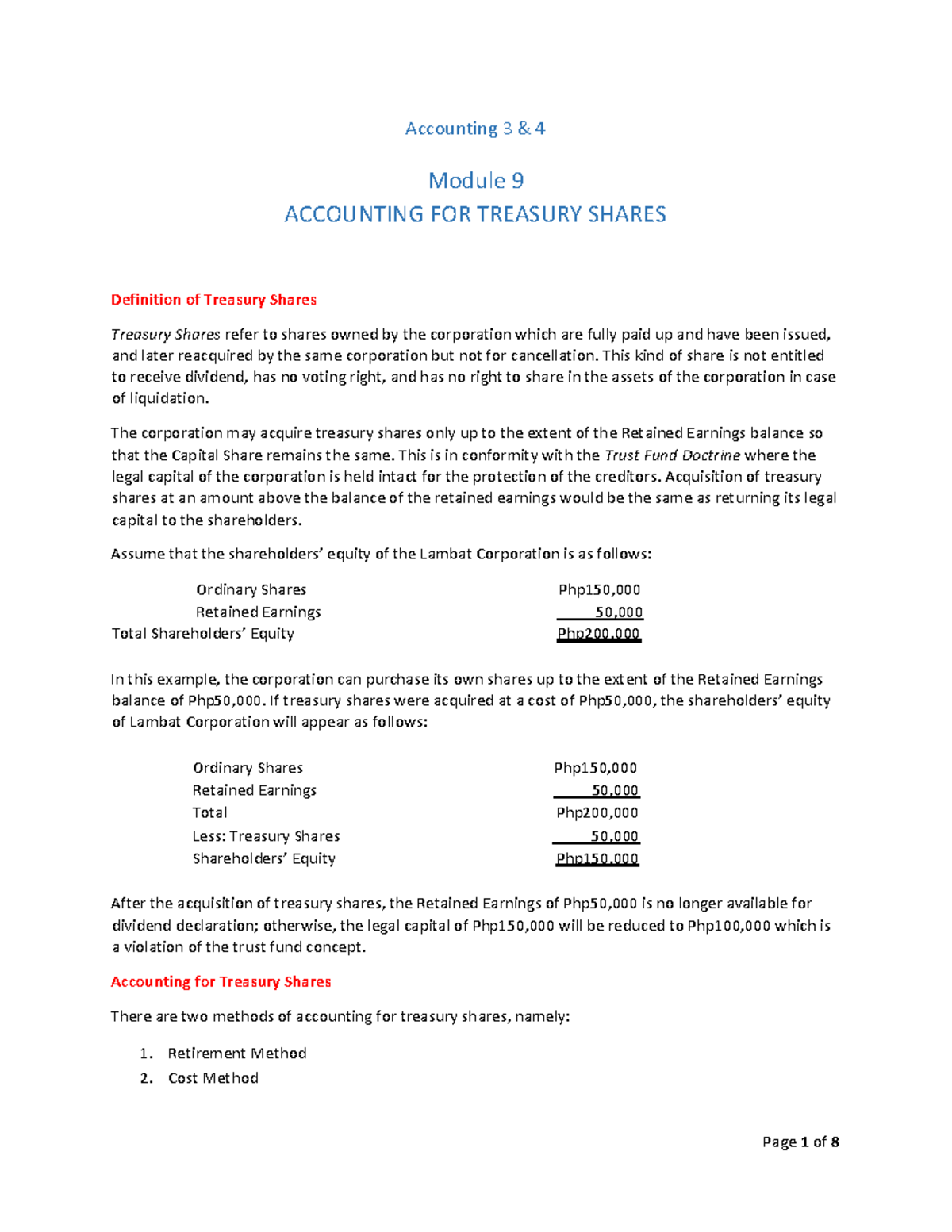 Accounting 3&4 Module 9 24 - Accounting 3 & 4 Module 9 ACCOUNTING FOR ...