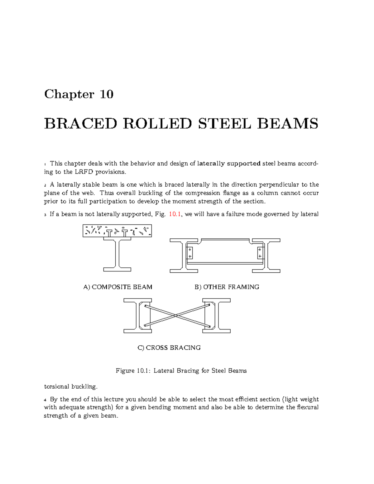 BRACED ROLLED STEEL BEAMS - 2 A laterally stable beam is one which is ...