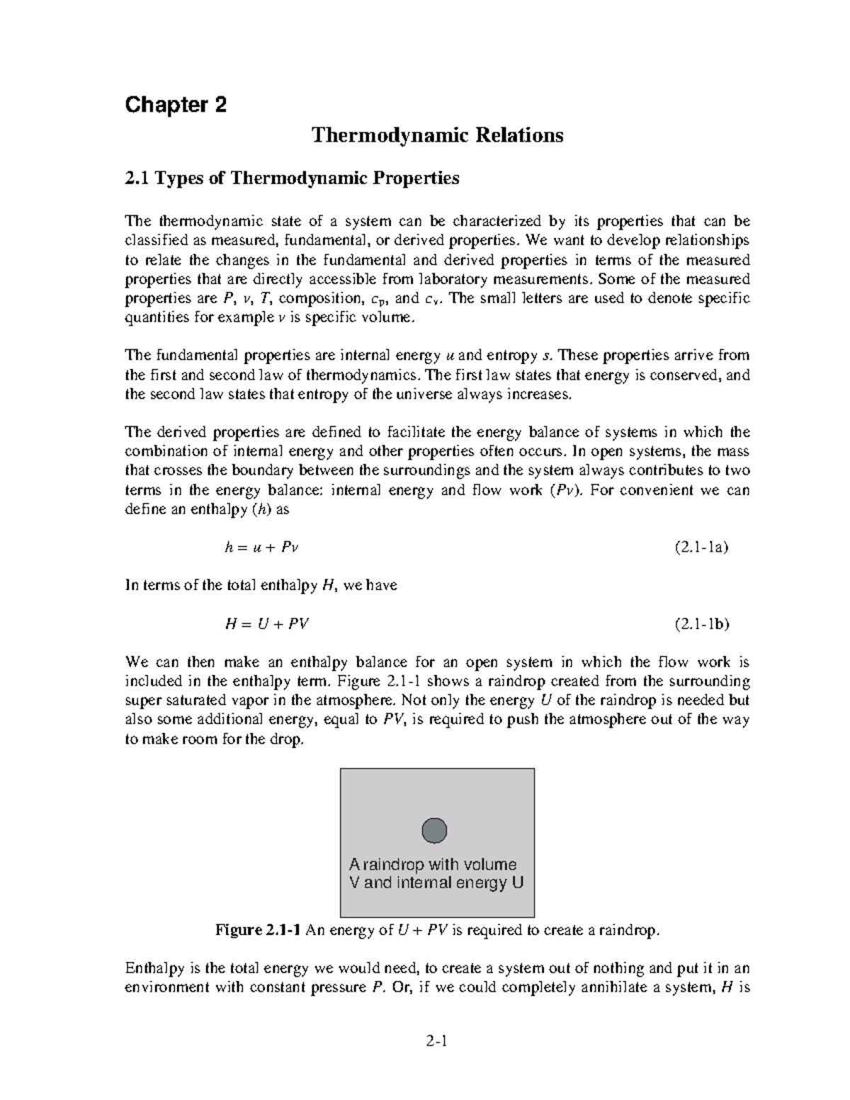 Chemistry-4 - Chapter 2 Thermodynamic Relations 2 Types of ...