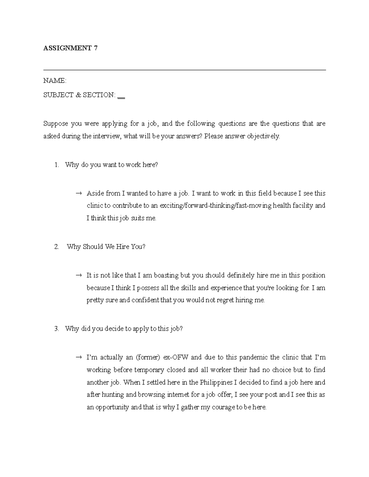 GEC 133-Ww-M7 - Module 7 assignment 7 - ASSIGNMENT 7 - Studocu