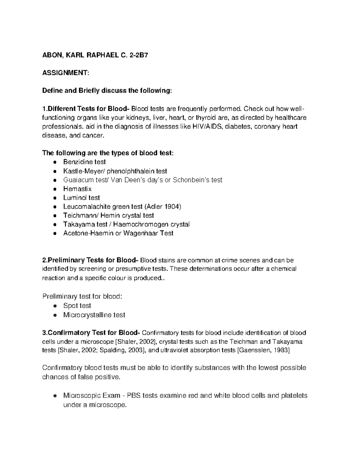 ABON- Forensic 3 ASS 1 - ASSIGNMENT: ABON, KARL RAPHAEL C. 2-2B ...