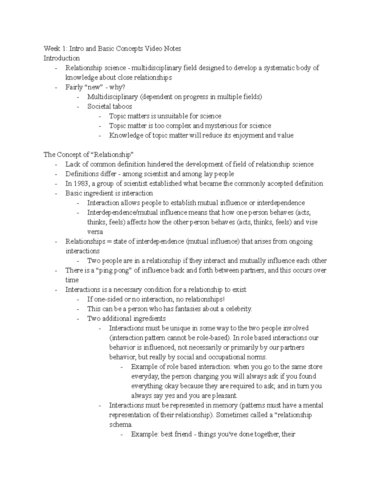 Psy 4150 Intro And Basic Concepts Week 1 Intro And Basic Concepts Video Notes Introduction