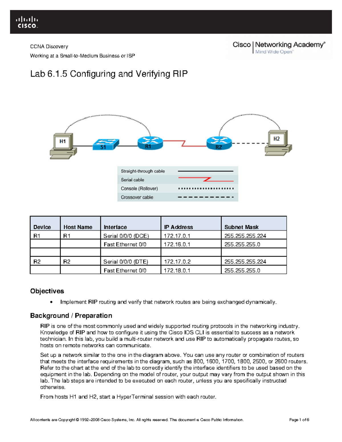 Lab - It is a lab - Working at a Small-to-Medium Business or ISP Lab 6. ...
