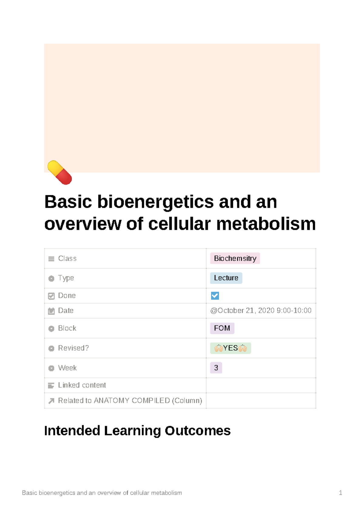 Basic bioenergetics and an overview of cellular metabolism - 💊 Basic ...