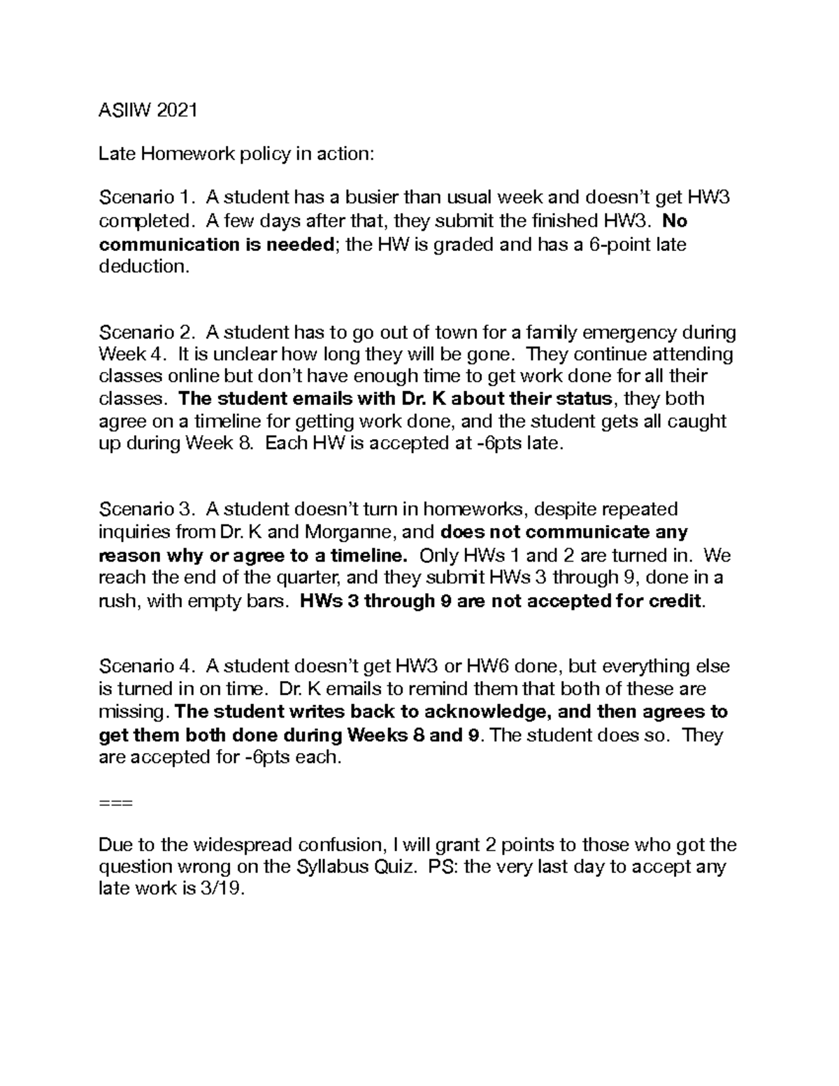 Winter Asiiw Late Homework Policy - ASIIW 2021 Late Homework policy in ...