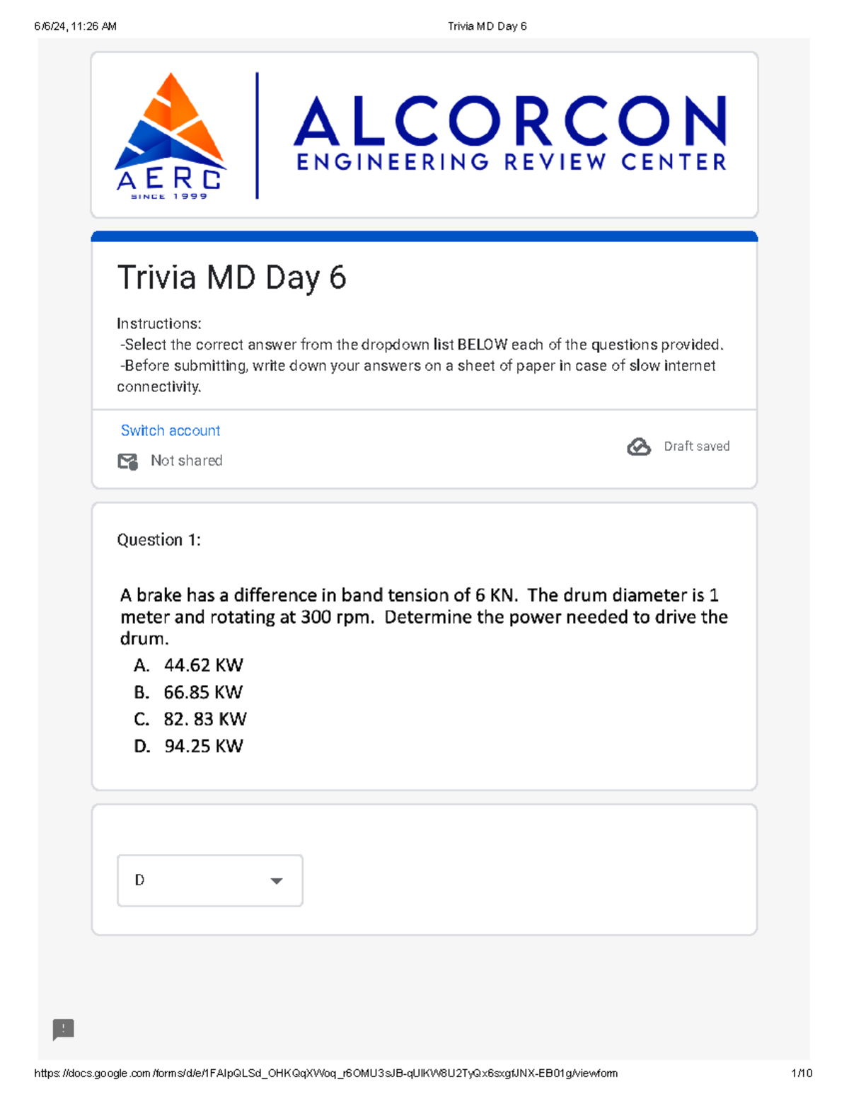 Trivia MD Day 6 - practice prob - Question 1: Trivia MD Day 6 ...