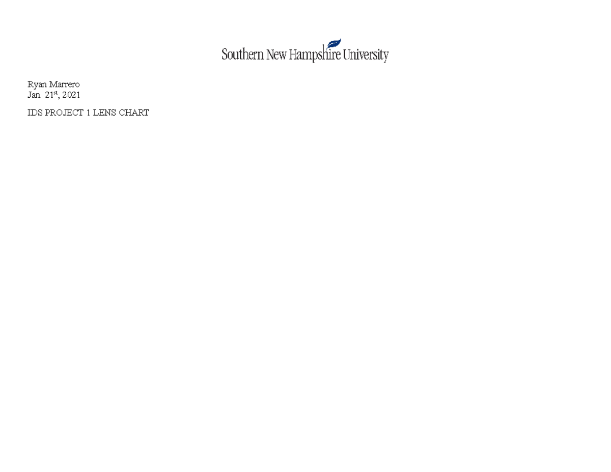 IDS 100 Lenses Chart Submit - Ryan Marrero Jan. 21st, 2021 IDS PROJECT ...