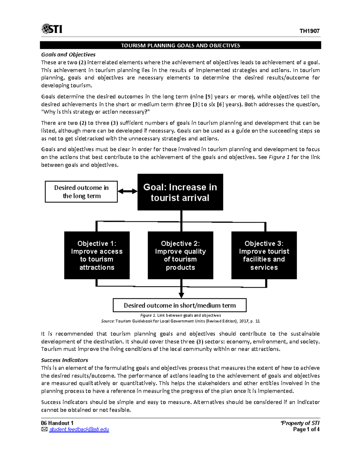06 Handout 1 - Tourism Policy /TPPD - 06 Handout 1 *Property of STI ...