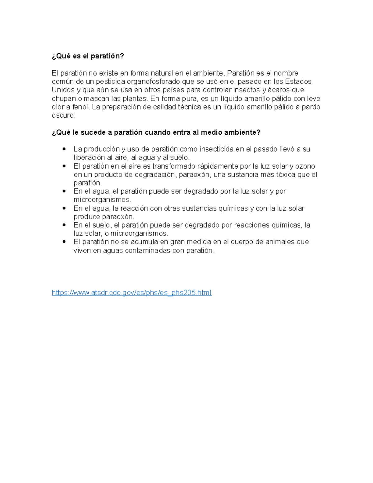 Qué es el paratión - partión - ¿Qué es el paratión? El paratión no ...