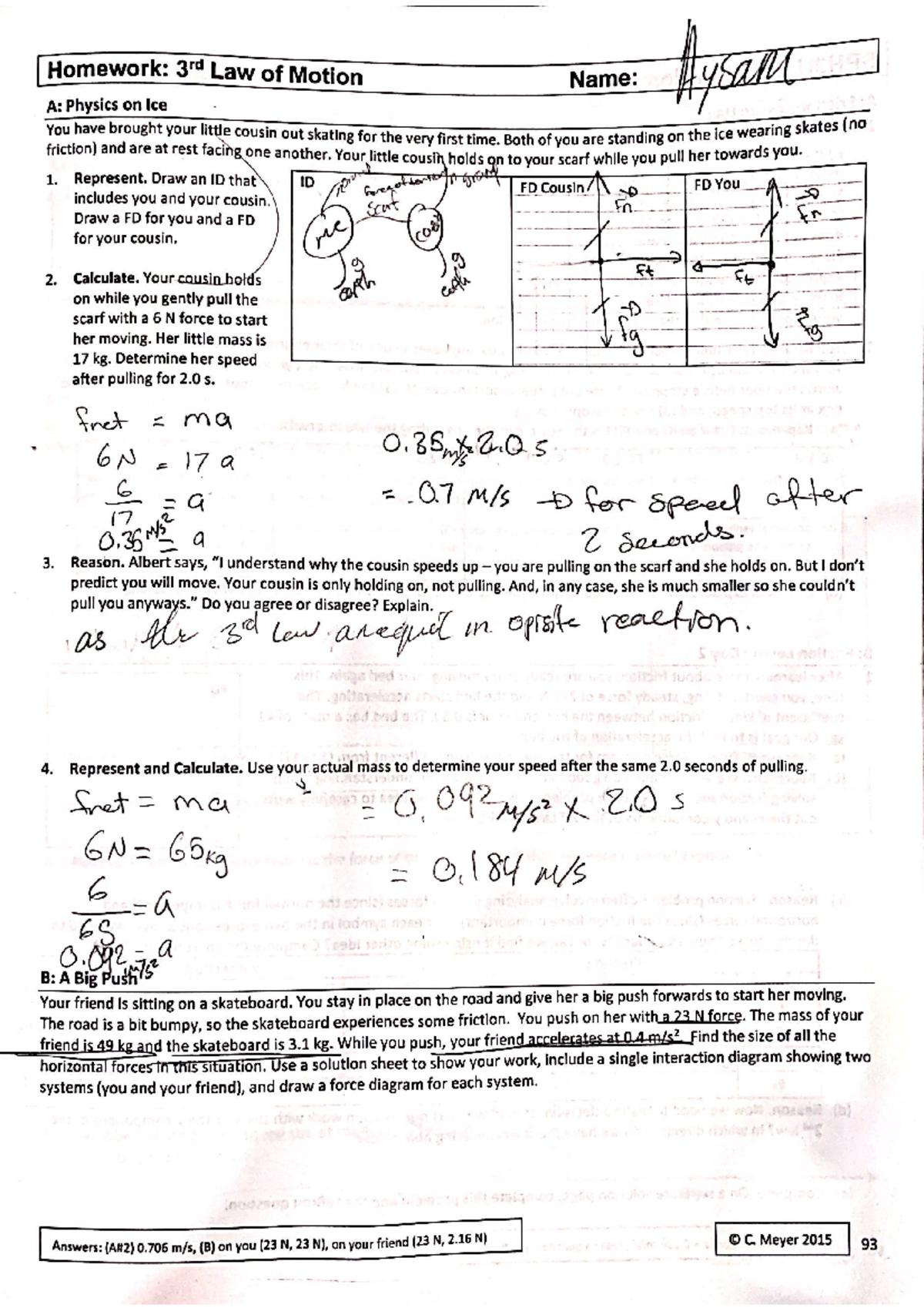 3rd law hw - homework notes - Studocu