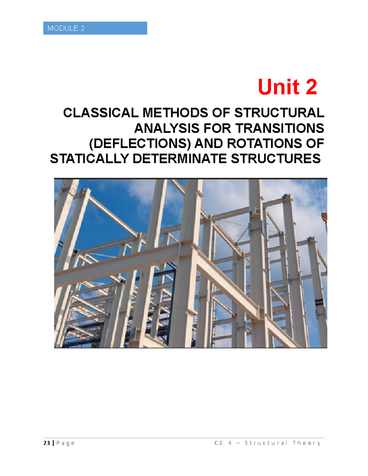 Module-2-of-theory - Notes - Unit 2 CLASSICAL METHODS OF STRUCTURAL ...