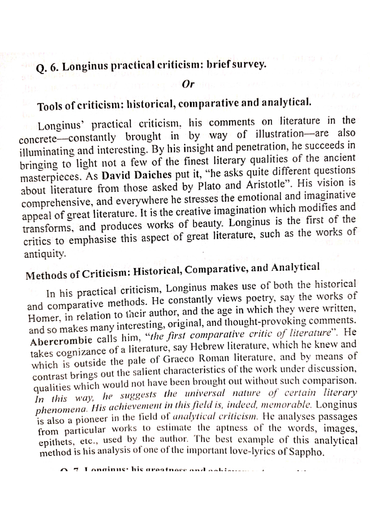 Longinus practical criticism - MA. English - Studocu