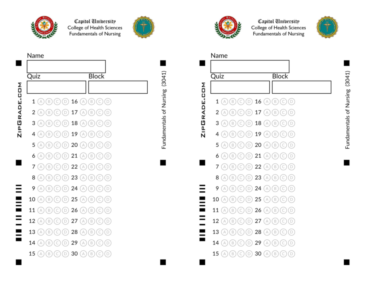 30 item Answer sheet copy - Capitol University Capitol University ...