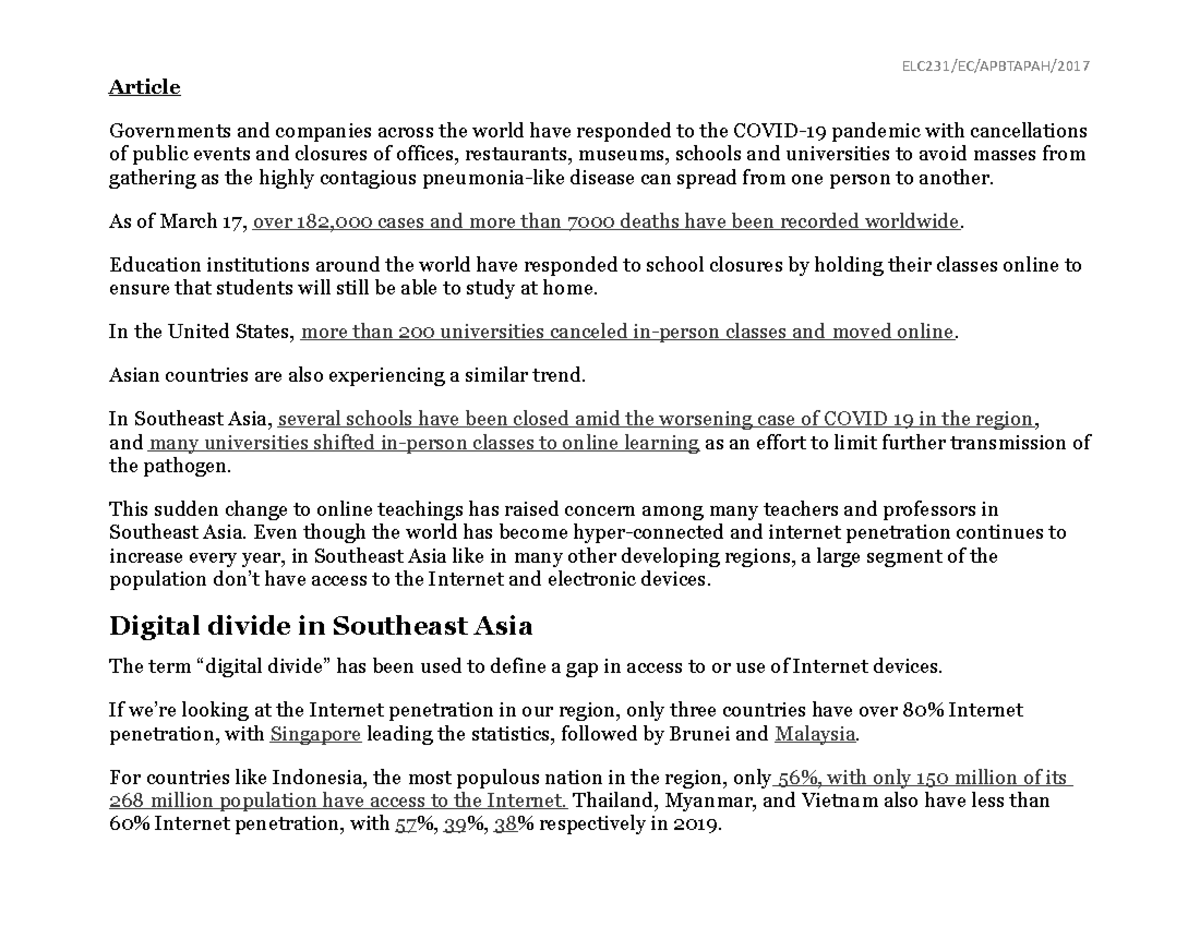 Evaluative Commentary - Outline Template - Article Governments and ...