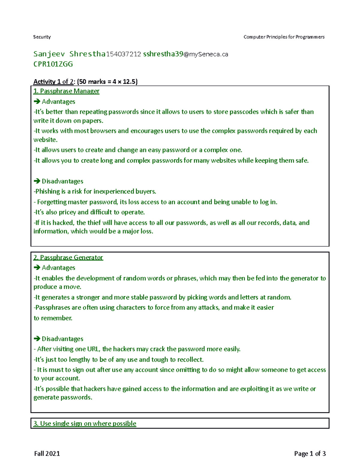 CP4P Week10 Activity - Security Computer Principles for Programmers Sanjeev Shrestha 154037212 ...