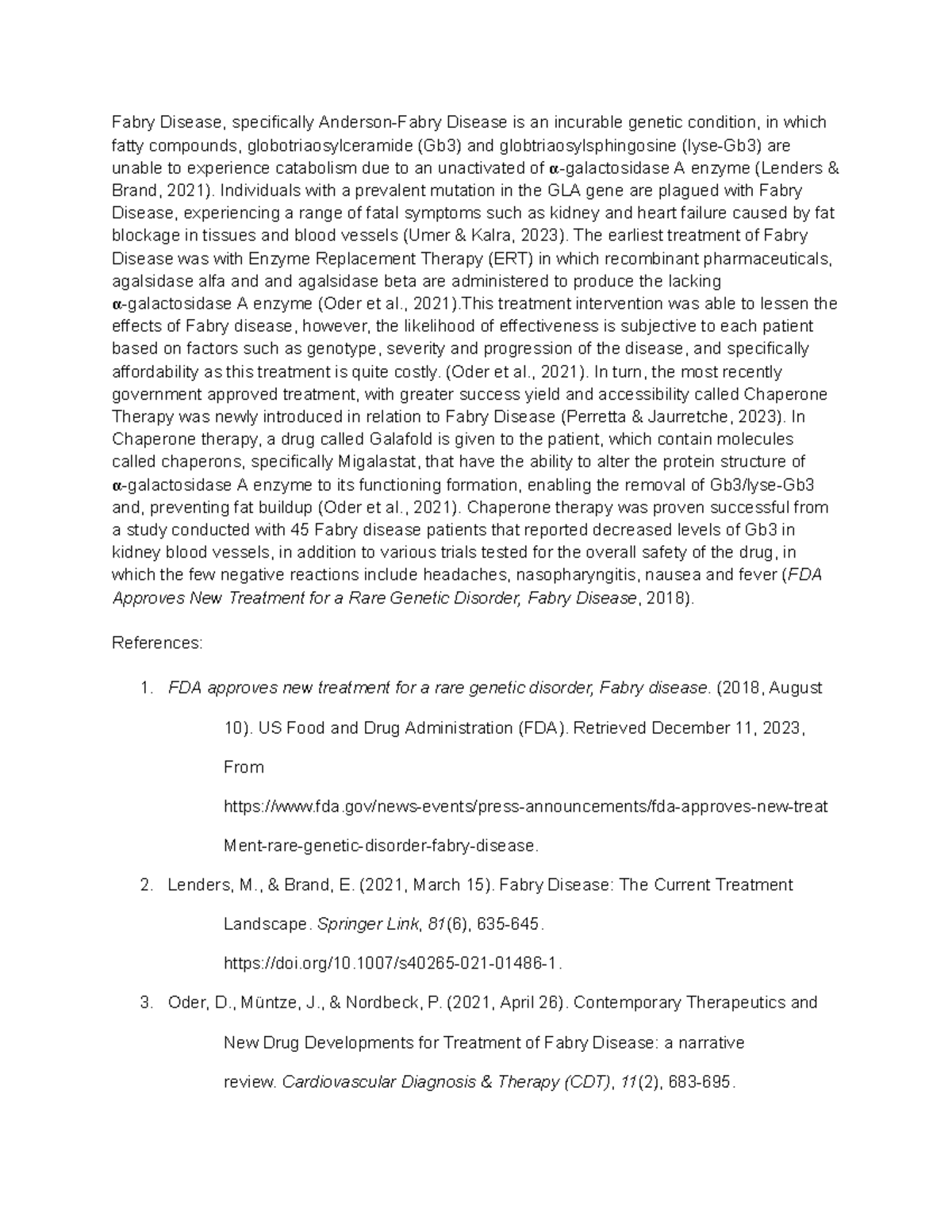 Molecular Genetics - Fabry Disease, specifically Anderson-Fabry Disease ...