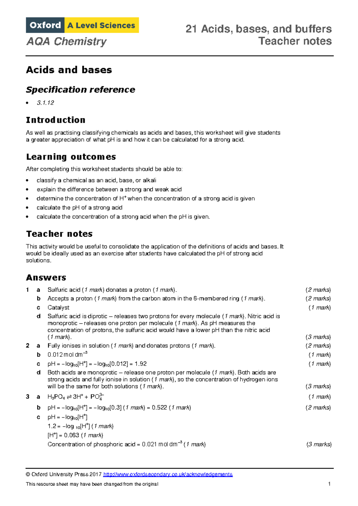 Acids and bases lesson 1 worksheet answers - 21 Acids, bases, and ...