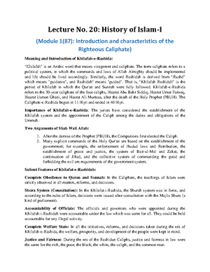 Handouts Lecture 10 ISL 202 (English)) - Lecture No. 10: Hadith and its ...