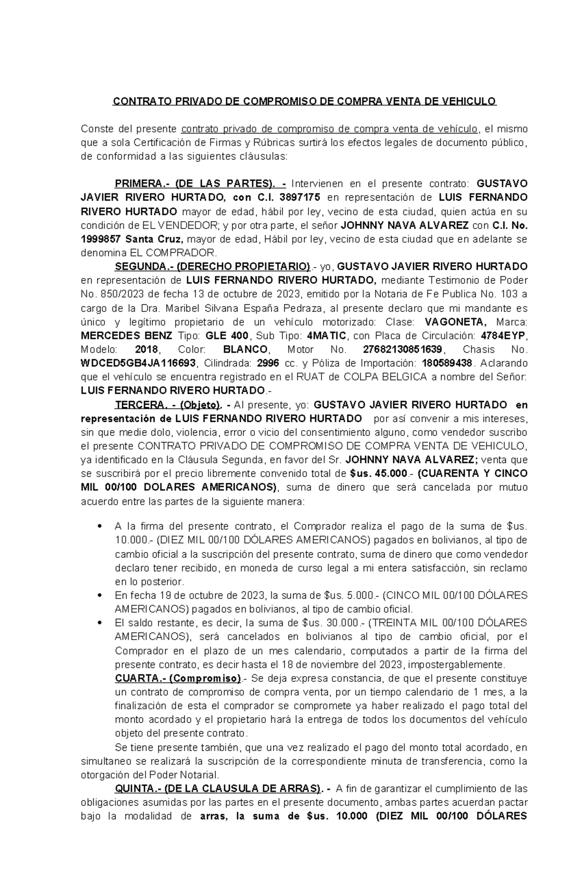 18-10-23 - Compromiso DE Compra Venta - Johnny NAVA Alvarez- Arras ...
