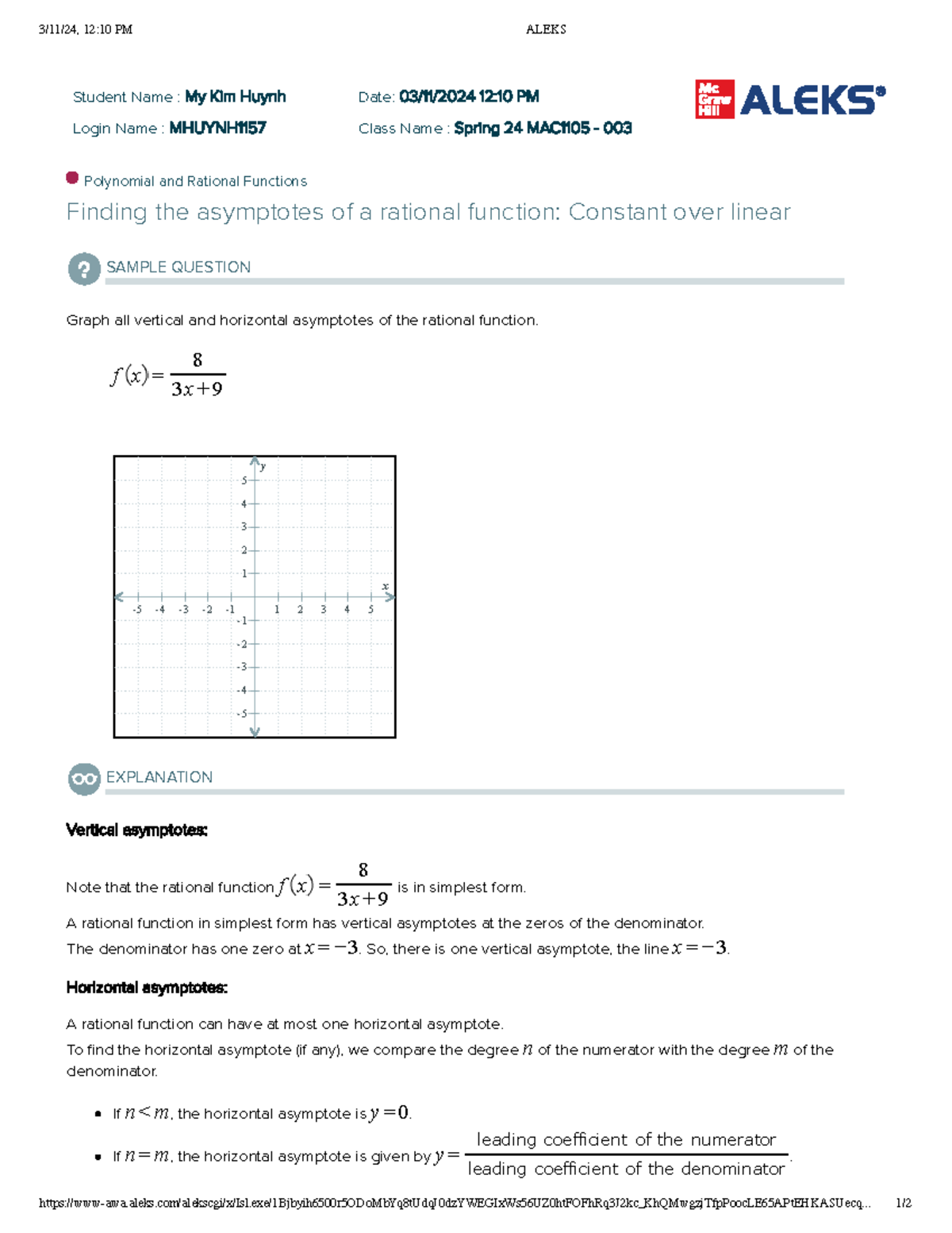 Aleks 91 - MAC 1105C - 3/11/24, 12:10 PM ALEKS - Studocu