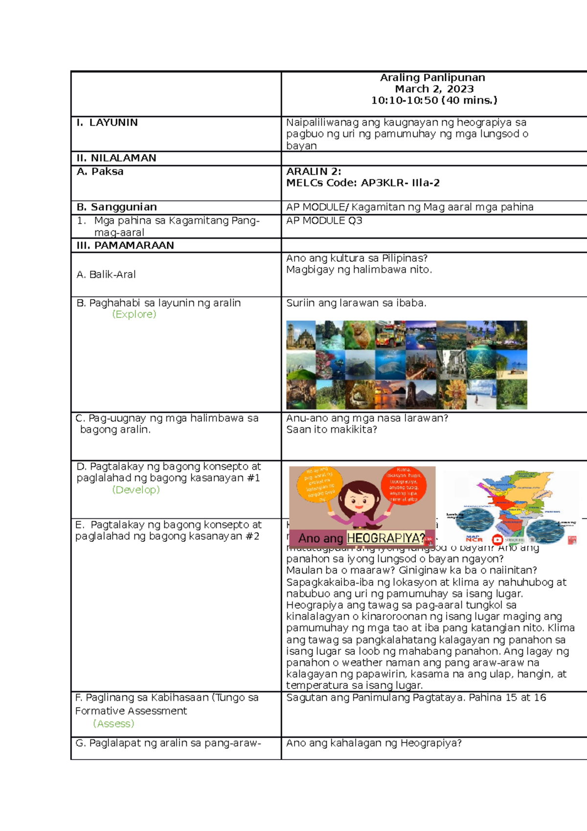 AP WK2 Q3 March 2 2023 - PLEASE UPLOAD - Araling Panlipunan March 2 ...