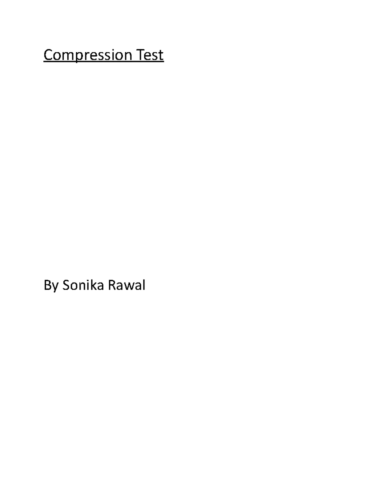 Compression test - Lab Report - Compression Test By Sonika Rawal ...